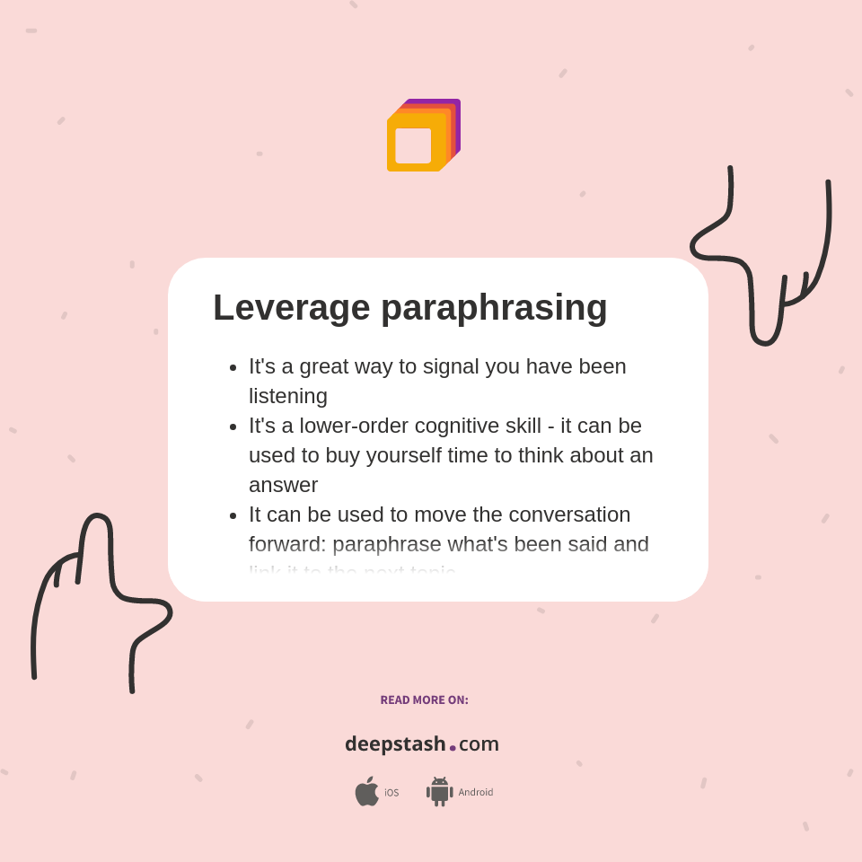 Leverage paraphrasing - Deepstash