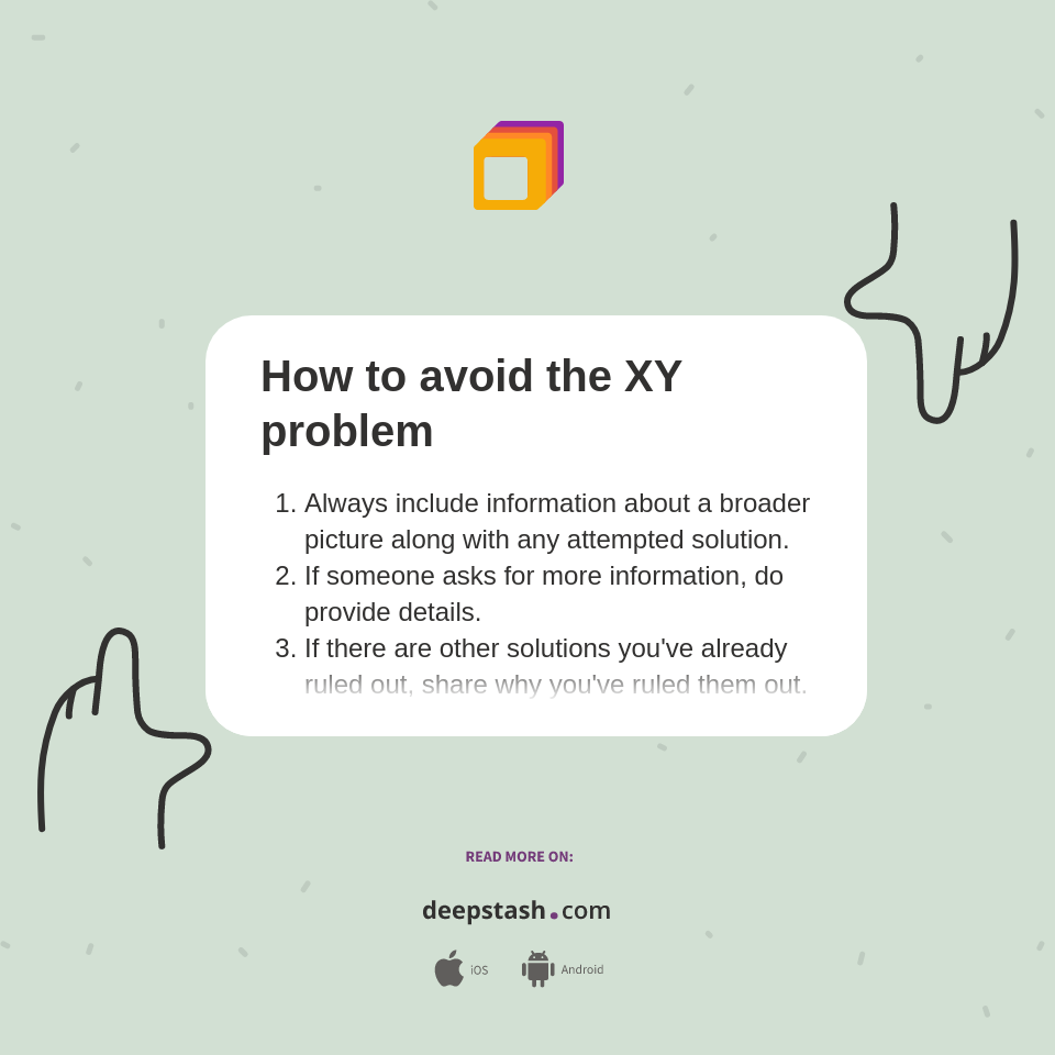 How to avoid the XY problem - Deepstash