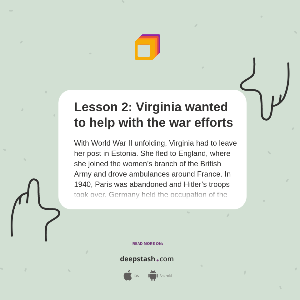 Lesson 2: Virginia wanted to help with the war efforts - Deepstash