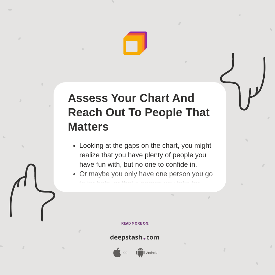 Assess Your Chart And Reach Out To People That Matters - Deepstash