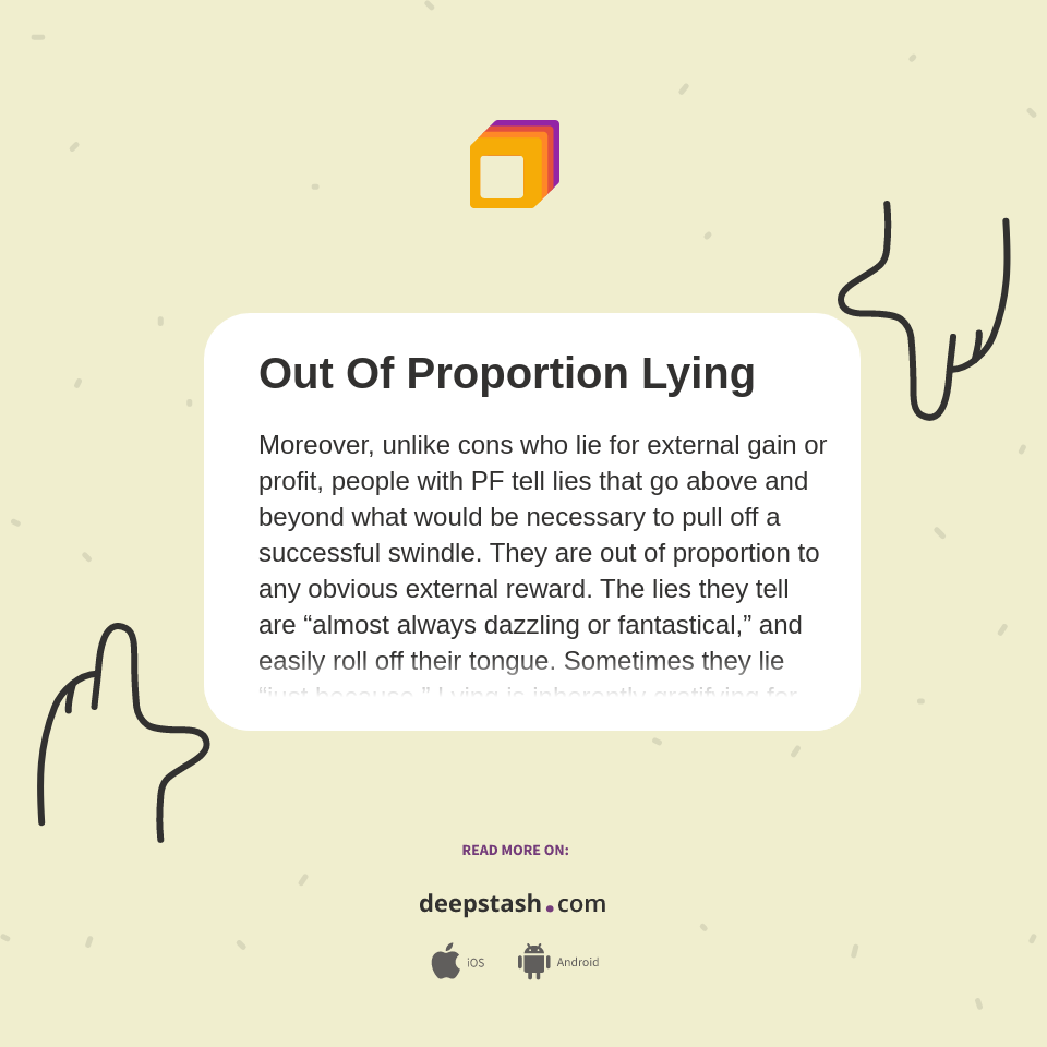 Out Of Proportion Lying - Deepstash