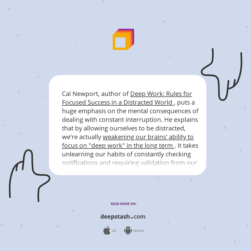 Cal Newport, author of Deep Work: Rules for... - Deepstash