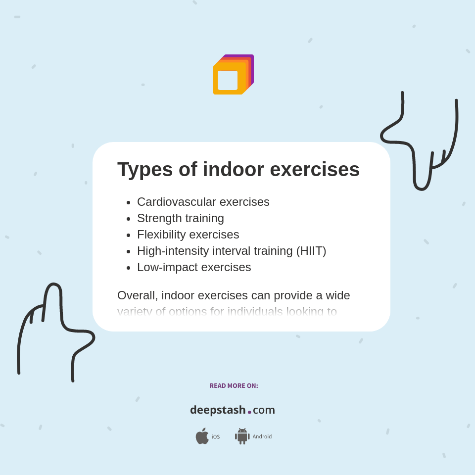 Types of indoor exercises - Deepstash