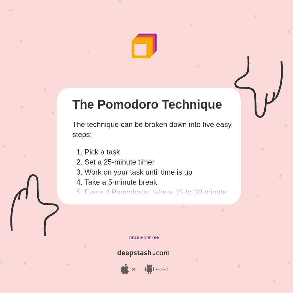 The Pomodoro Technique - Deepstash