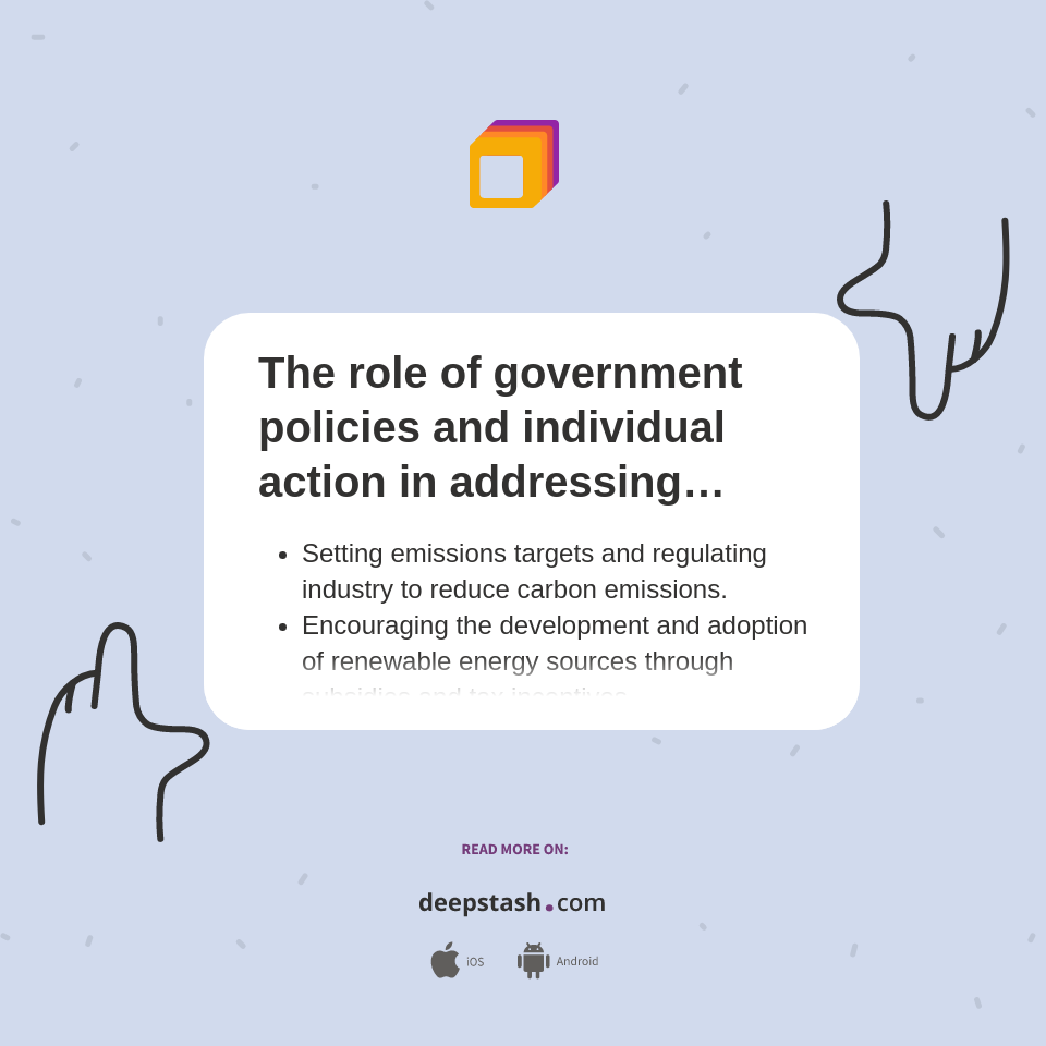 The role of government policies and individual action in addressing ...