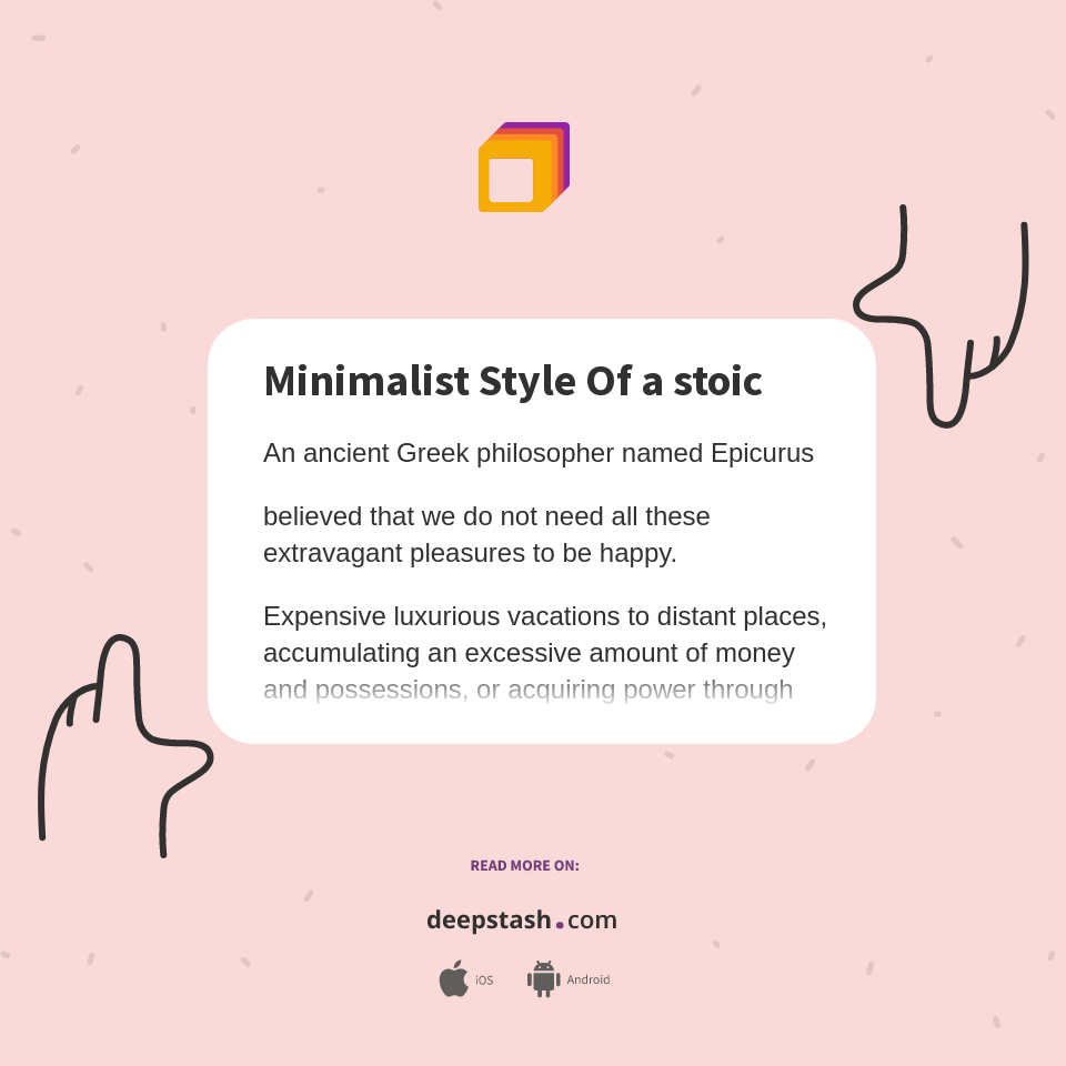 Minimalist Style Of a stoic - Deepstash