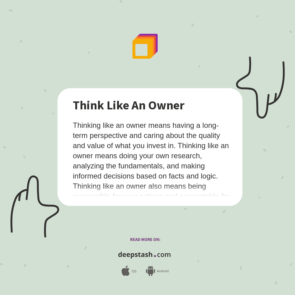 Think Like An Owner - Deepstash