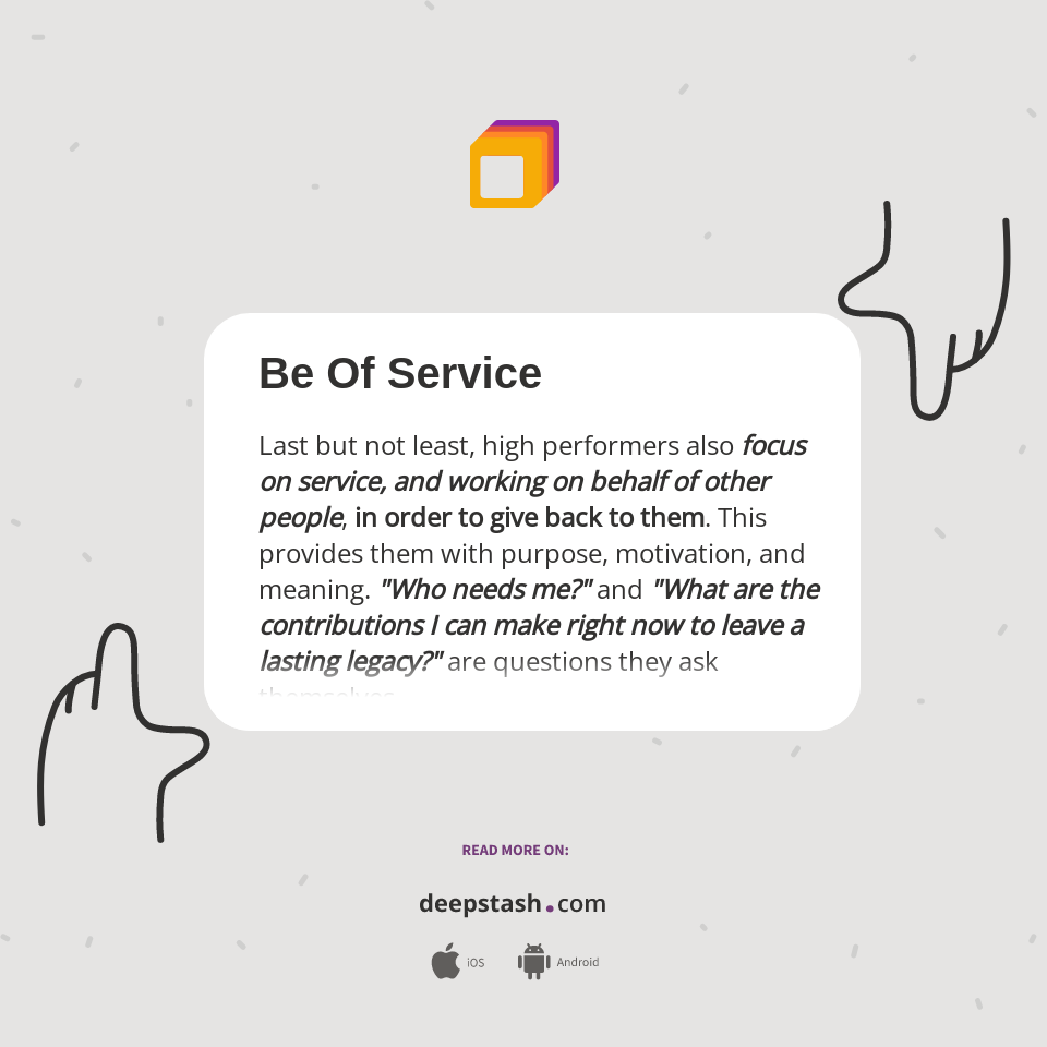 Be Of Service - Deepstash
