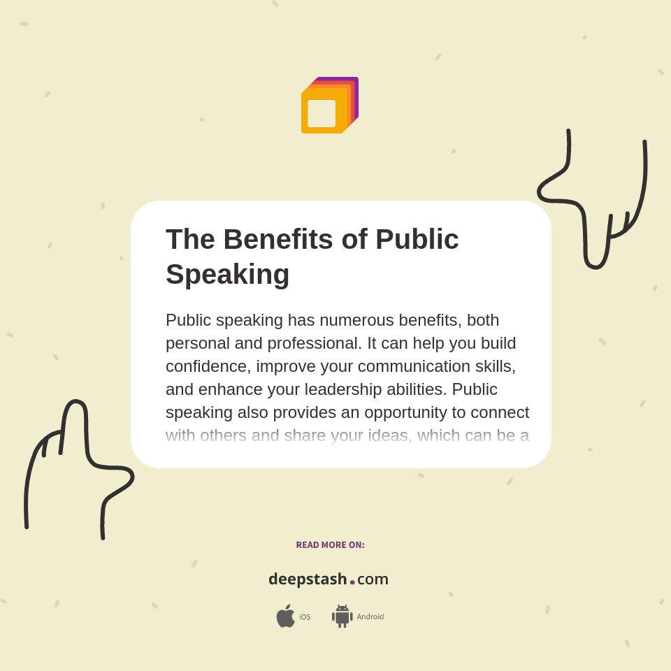 The Benefits of Public Speaking - Deepstash