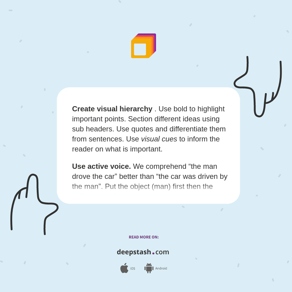 Create visual hierarchy . Use bold to... - Deepstash