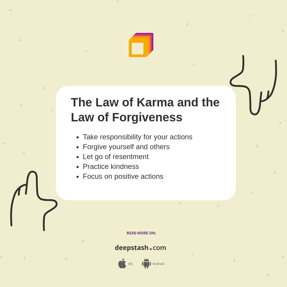 The Law of Karma and the Law of Forgiveness - Deepstash