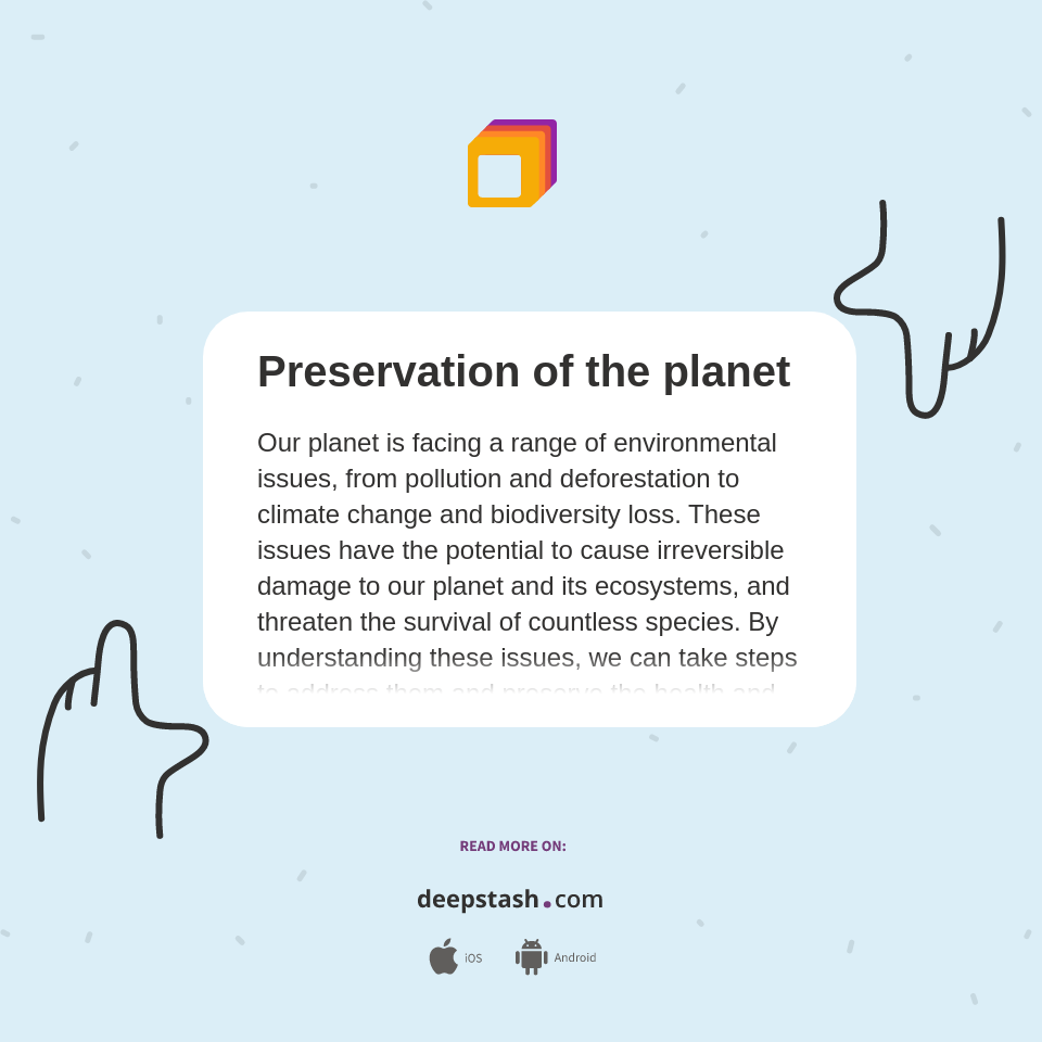 Preservation of the planet - Deepstash