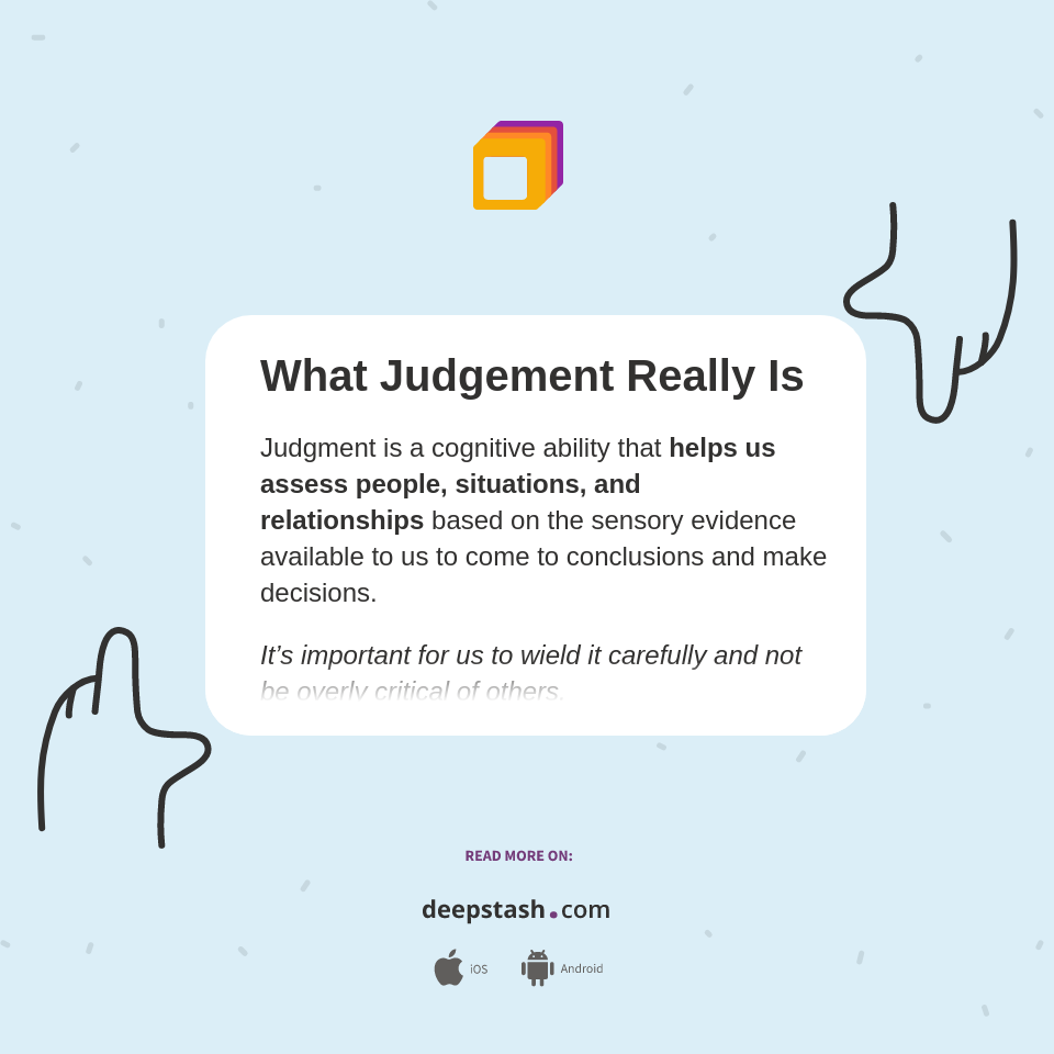 What Judgement Really Is - Deepstash