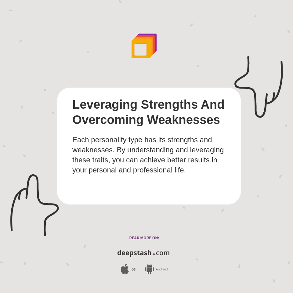 Leveraging Strengths And Overcoming Weaknesses - Deepstash