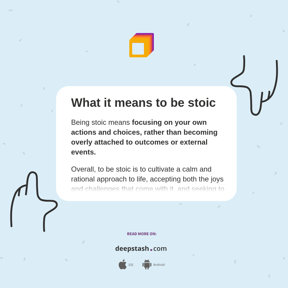 What it means to be stoic - Deepstash