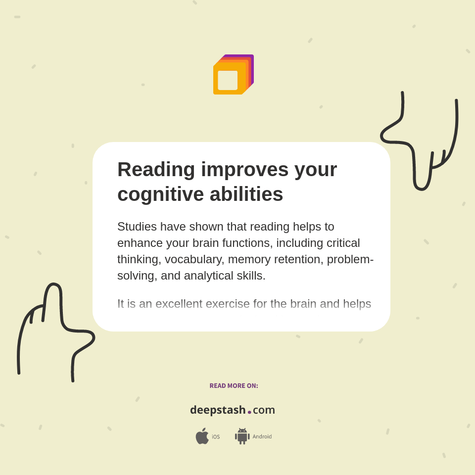 Reading improves your cognitive abilities - Deepstash