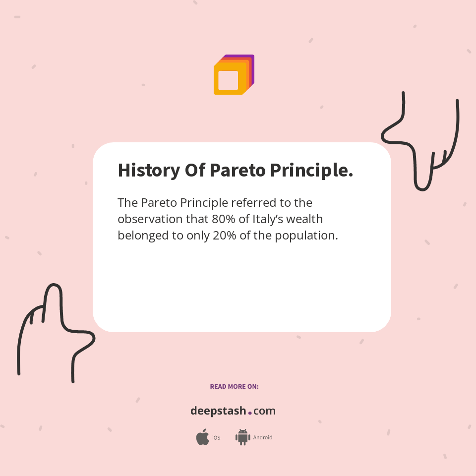History Of Pareto Principle. - Deepstash