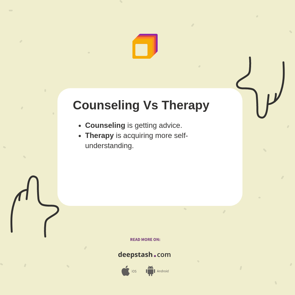 Counseling Vs Therapy - Deepstash