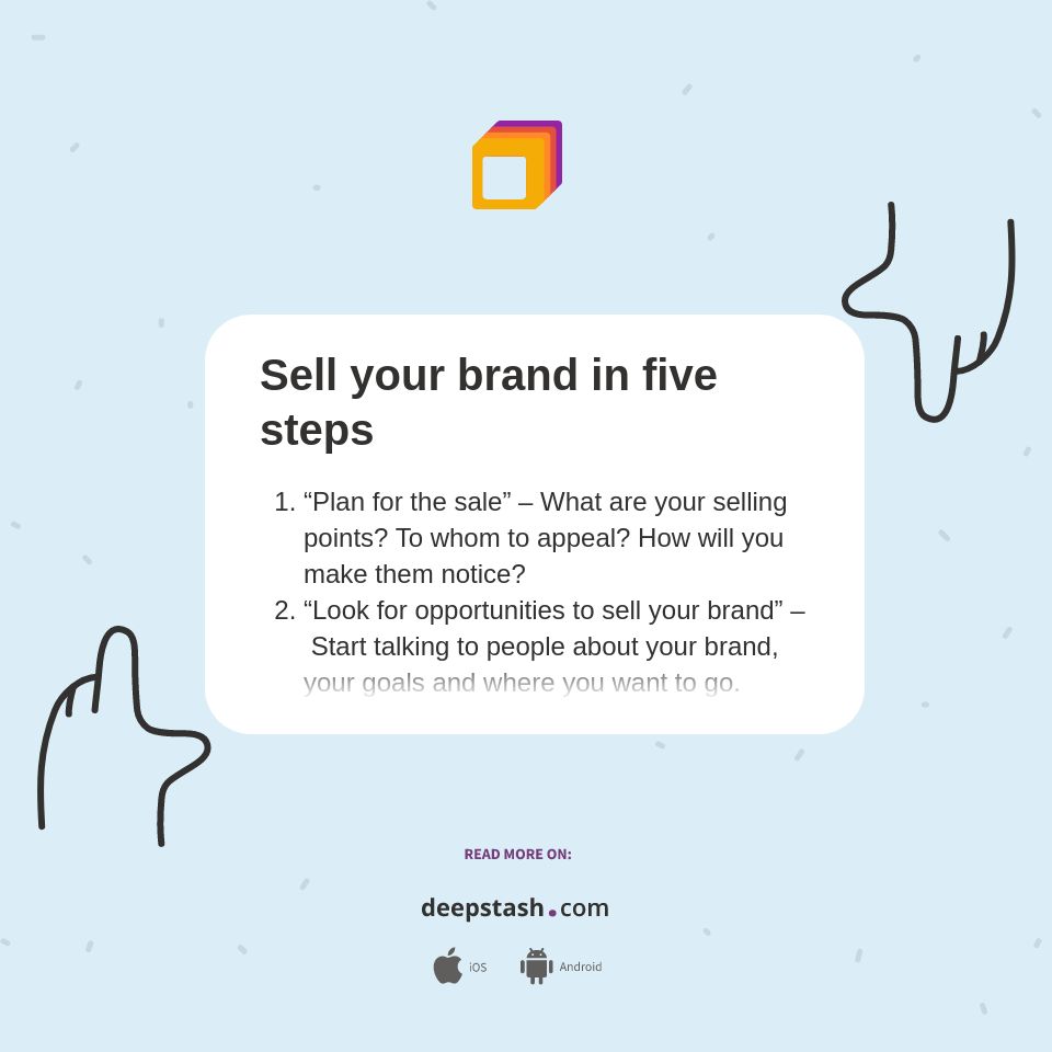 Sell your brand in five steps - Deepstash