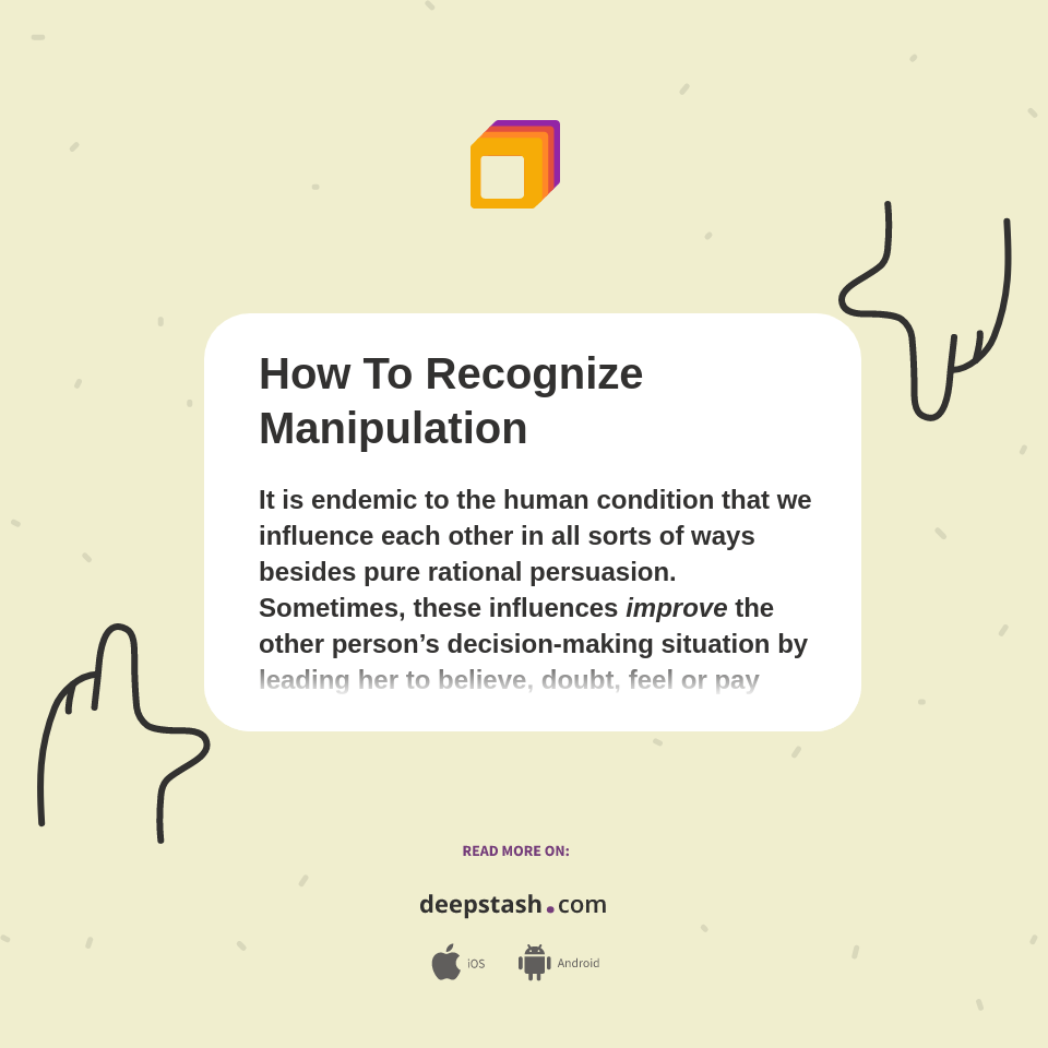 How To Recognize Manipulation - Deepstash
