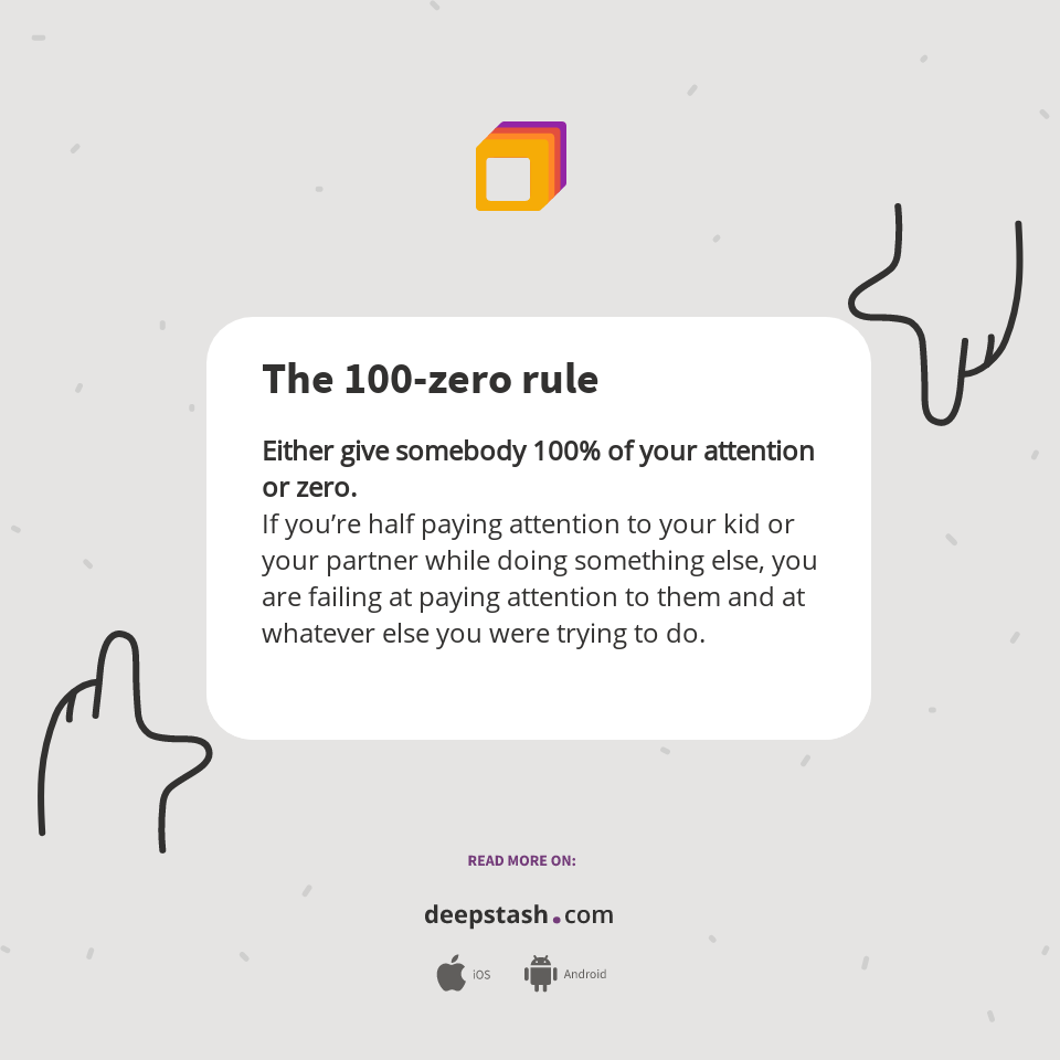 The 100-zero rule - Deepstash