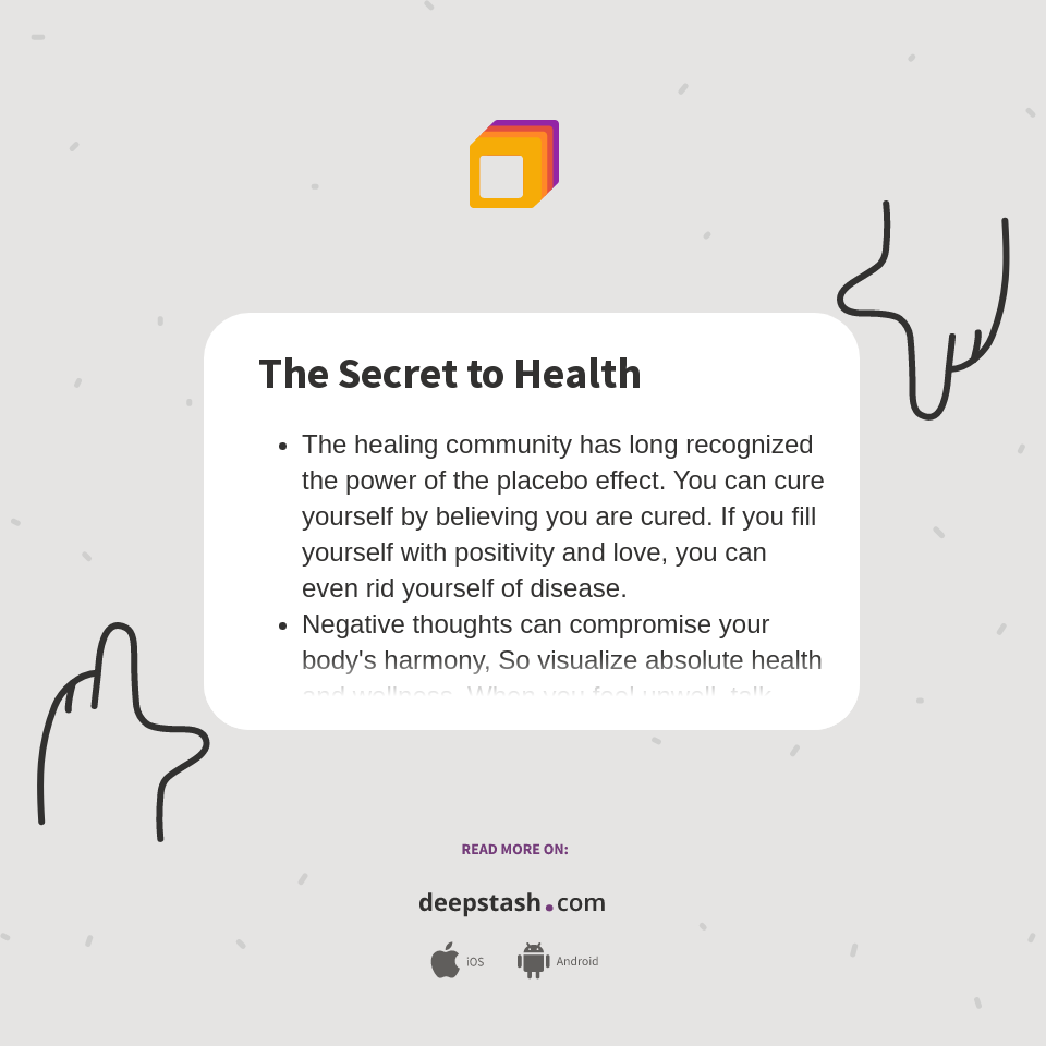 The Secret to Health - Deepstash