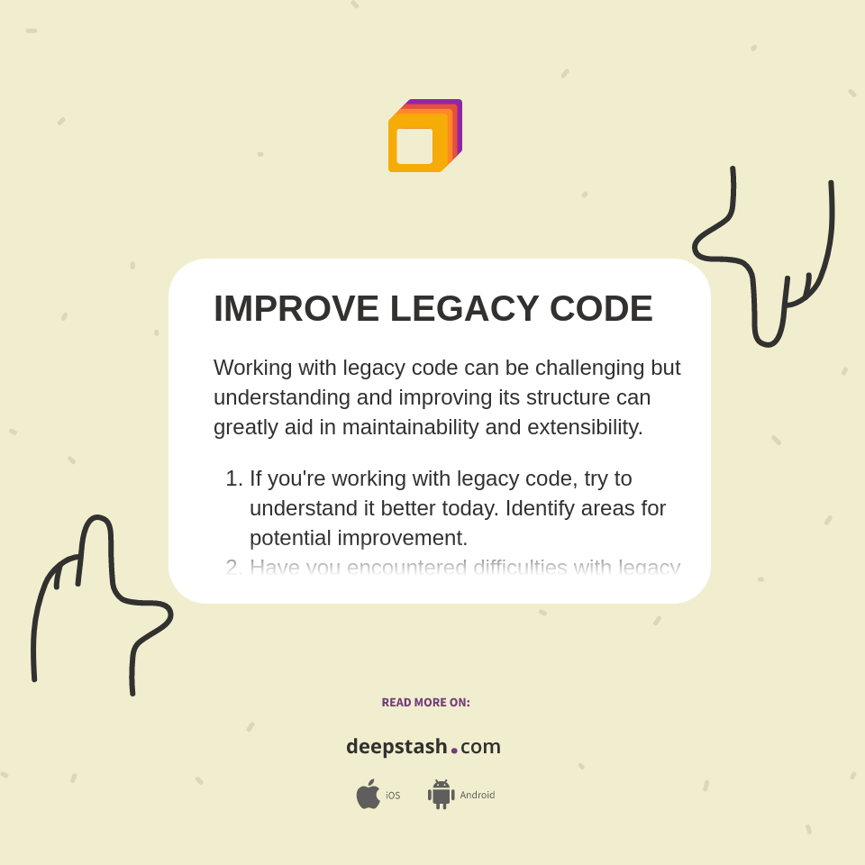 IMPROVE LEGACY CODE - Deepstash