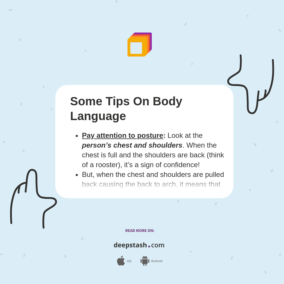 Some Tips On Body Language - Deepstash
