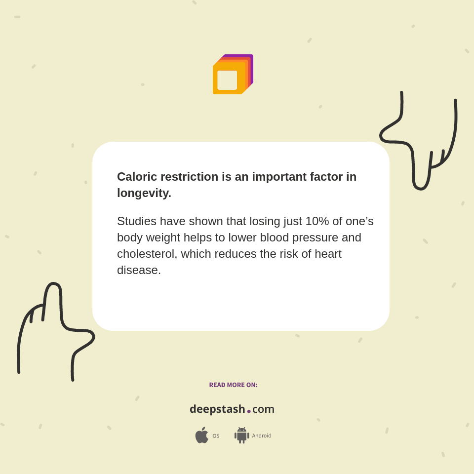 Caloric restriction is an important factor in longevity.... - Deepstash