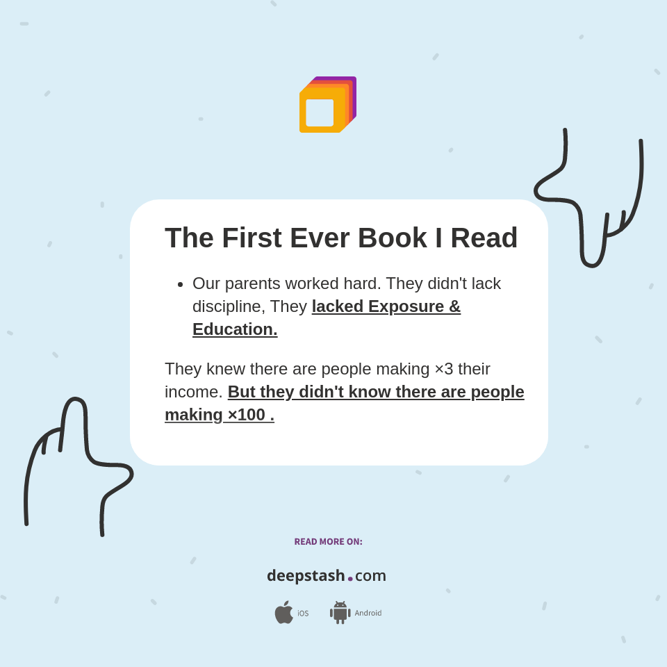 The First Ever Book I Read - Deepstash