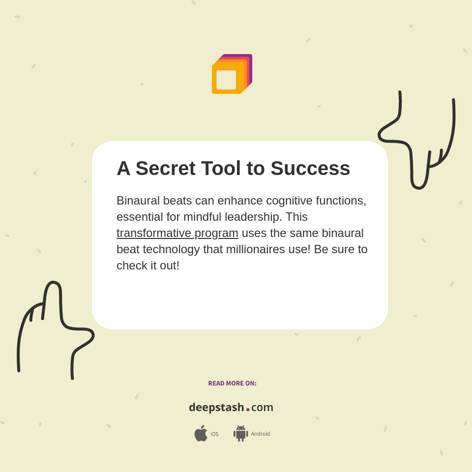 A Secret Tool to Success - Deepstash
