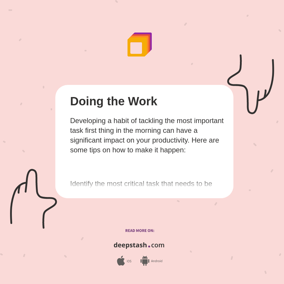 Doing the Work - Deepstash