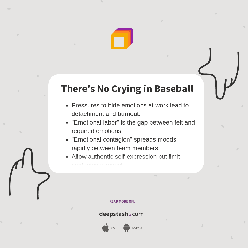 There's No Crying in Baseball - Deepstash