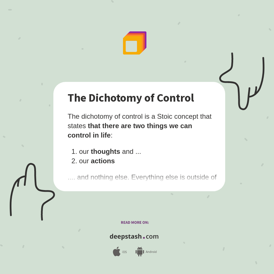 The Dichotomy of Control - Deepstash