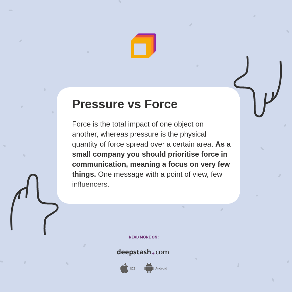 Pressure vs Force - Deepstash