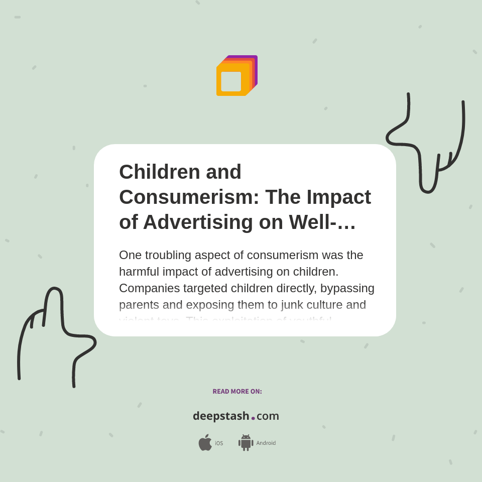 Children and Consumerism: The Impact of Advertising on Well-Being ...