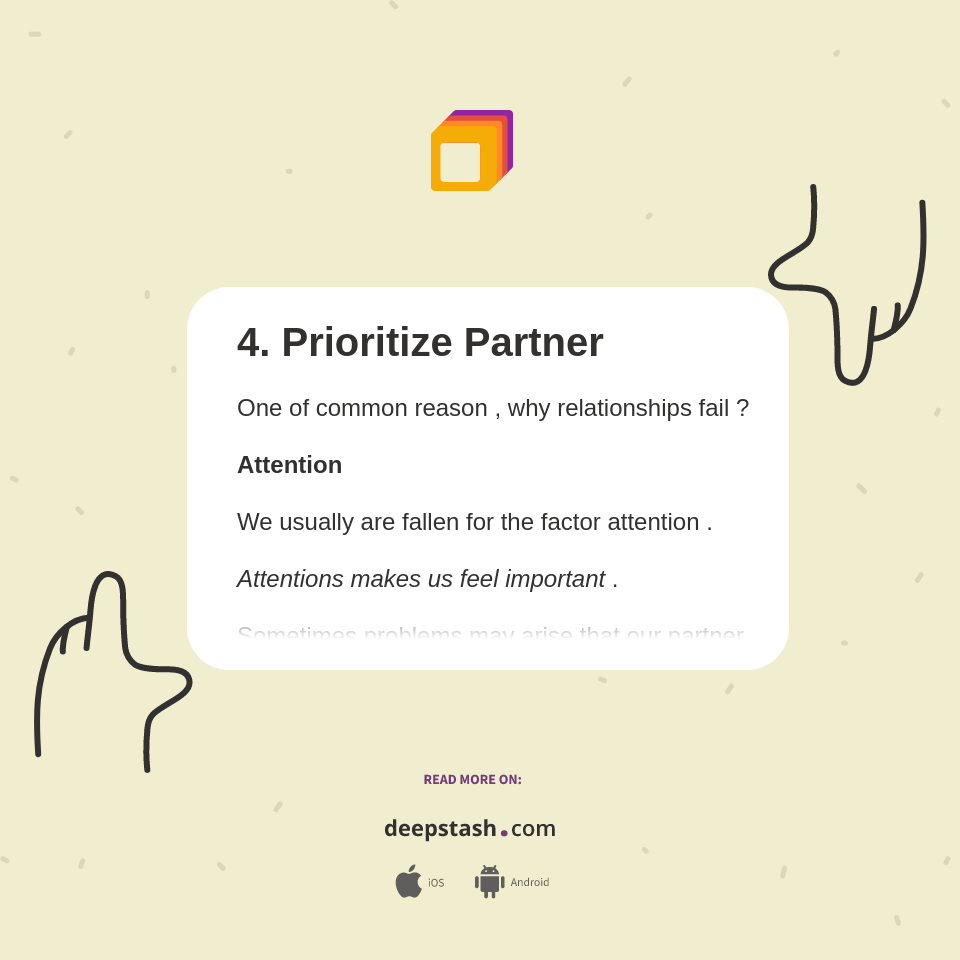 4. Prioritize Partner - Deepstash