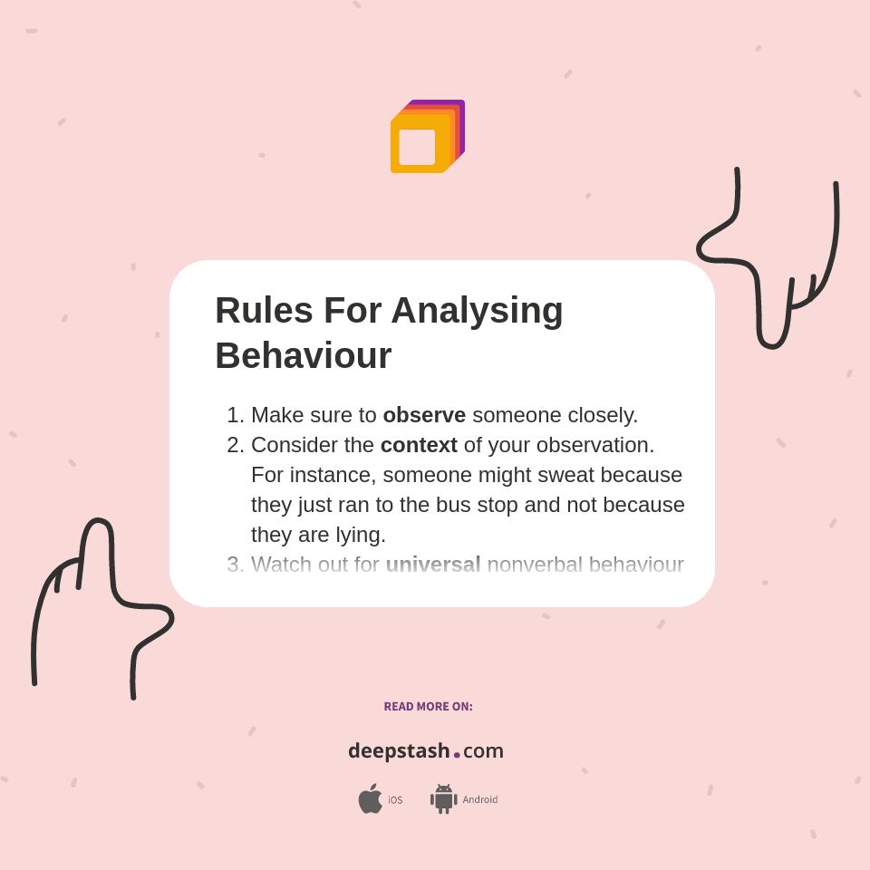 Rules For Analysing Behaviour - Deepstash