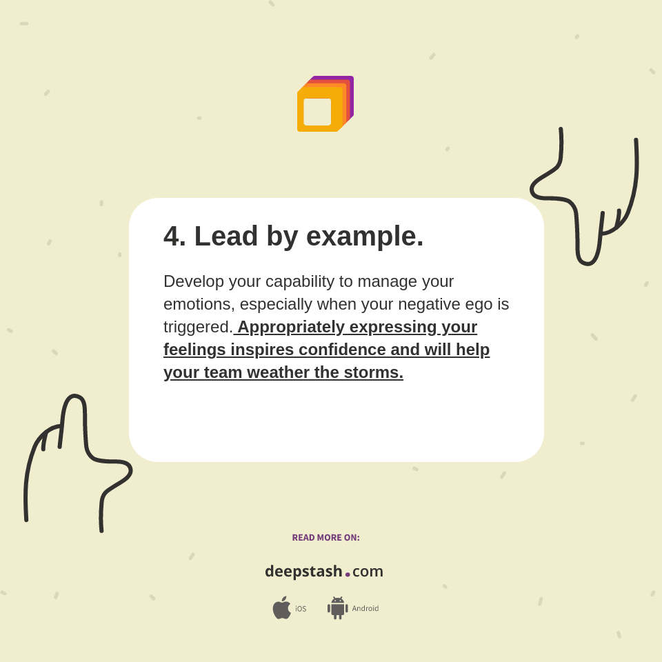 4. Lead by example. - Deepstash
