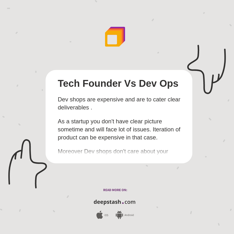 Tech Founder Vs Dev Ops - Deepstash