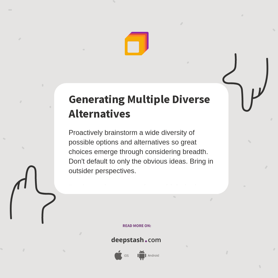 Generating Multiple Diverse Alternatives - Deepstash