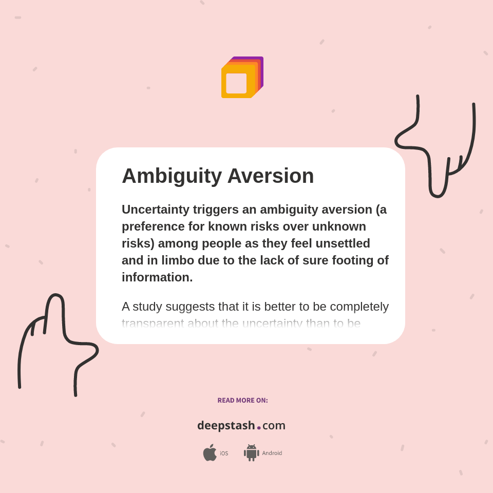 Ambiguity Aversion - Deepstash