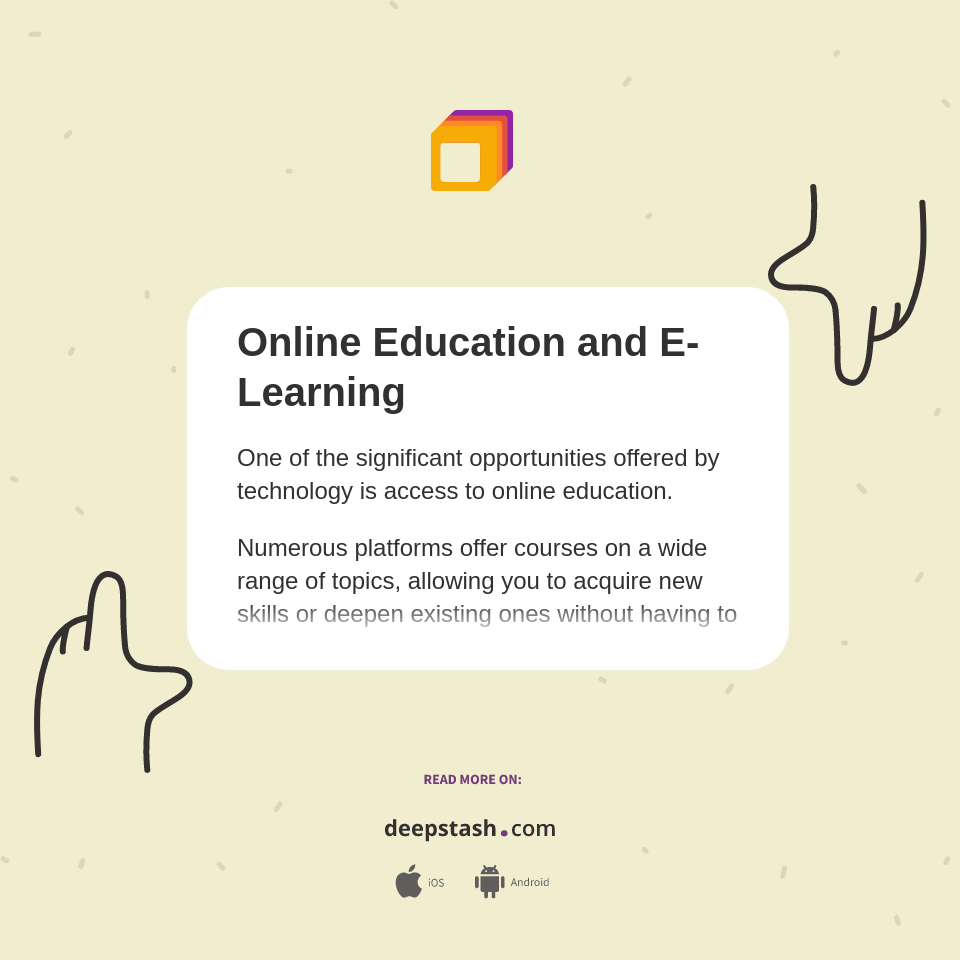 Online Education and E-Learning - Deepstash