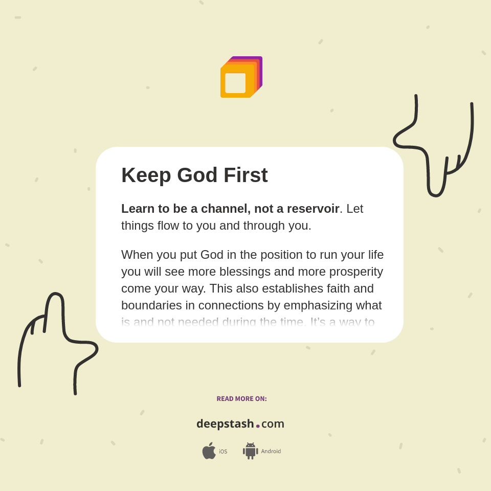 Keep God First - Deepstash