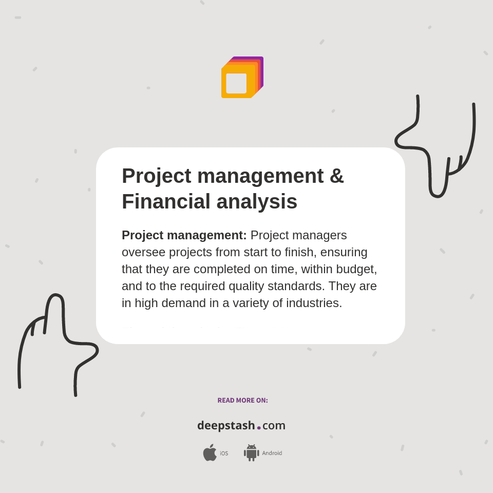 Project management & Financial analysis - Deepstash