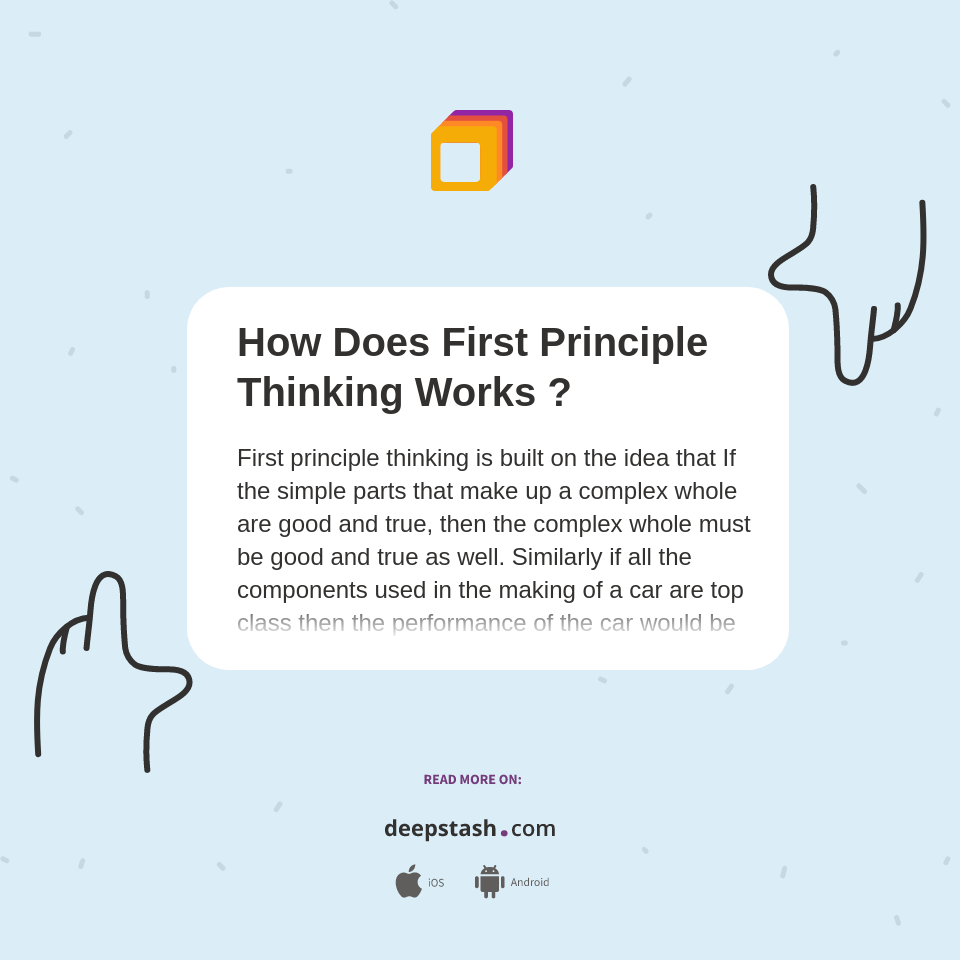 How Does First Principle Thinking Works Deepstash 