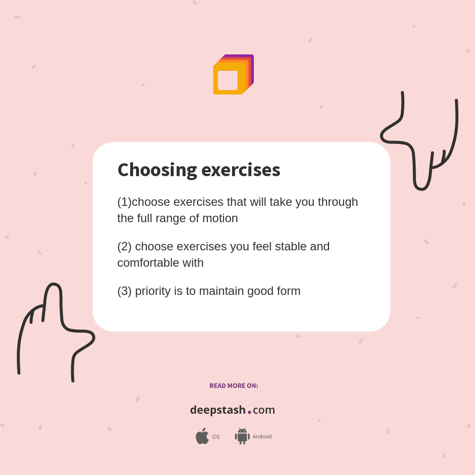 Choosing exercises - Deepstash