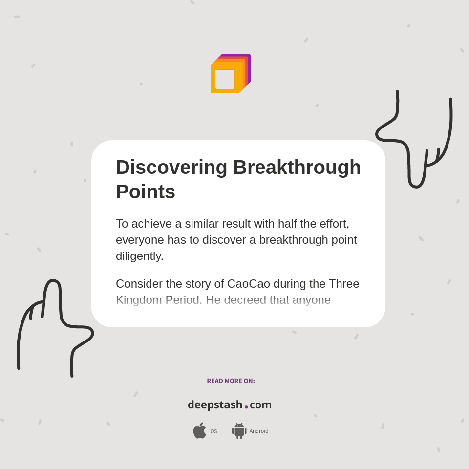 Discovering Breakthrough Points - Deepstash