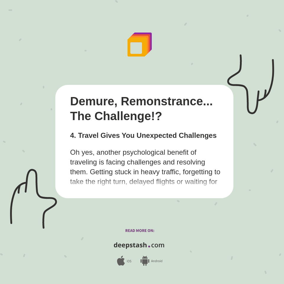 Demure, Remonstrance... The Challenge!? - Deepstash