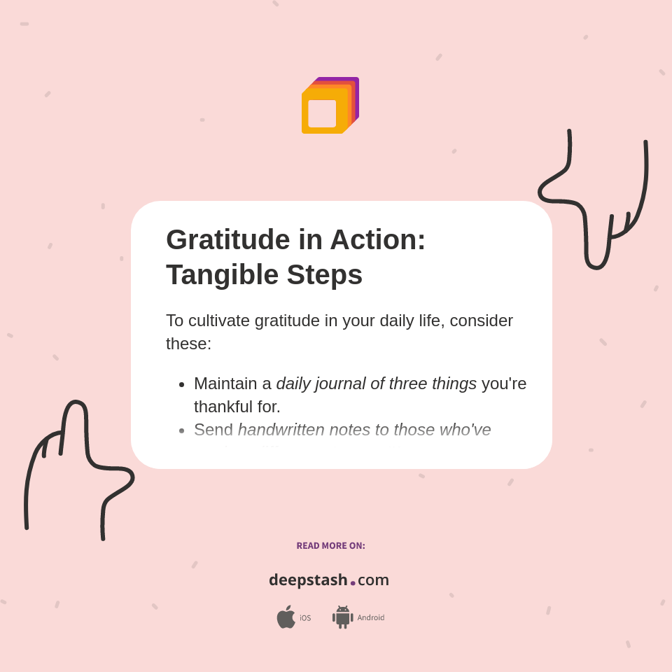 Gratitude in Action: Tangible Steps - Deepstash